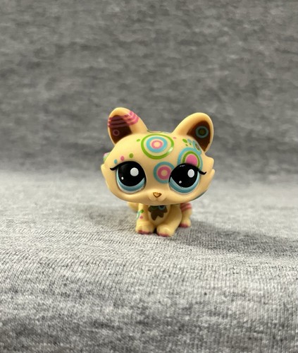 LITTLEST PET SHOP # 1839 YELLOW KITTEN CAT W/ COLOR DECALS FANCIEST PET ...