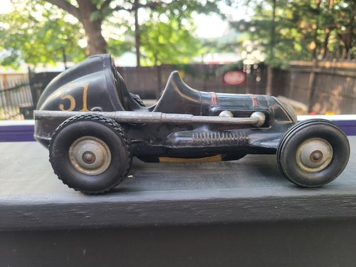 Vintage #51 Midget Race Car Toy – Black Cast Metal – Mid-Century ...