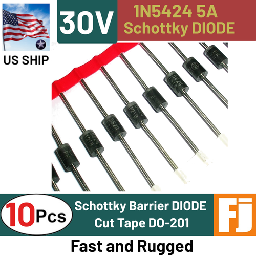 1N5824 IN5824 (10 pcs) 5A 40V Schottky FAST Barrier Diode DO-201 - USA ...