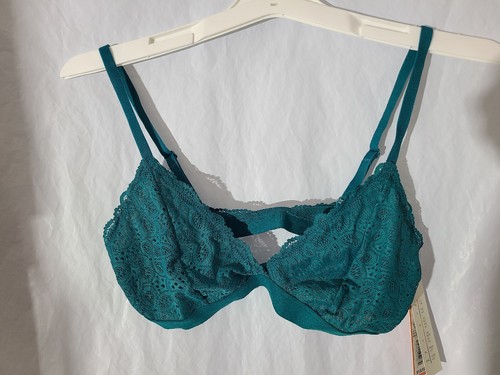 Colsie Lace Triangle Bralette -Teal Color Size Medium 195994252679 | eBay