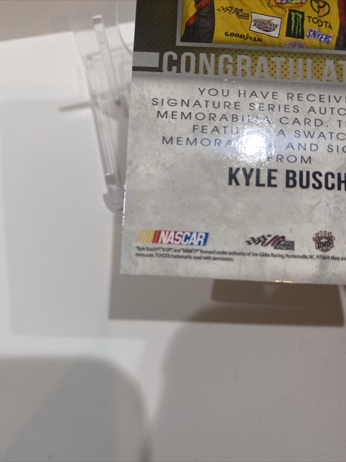 Kyle Busch-2015 Press Pass Signature Series Memorabilia Green Autograph ...