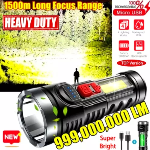 Super Bright 999000000 LM LED Torch Tactical Flashlight Lantern ...