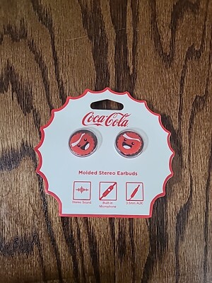 Coca-Cola Molded Stereo Earbuds Built-In Mic, 3.5mm aux MINT in ...
