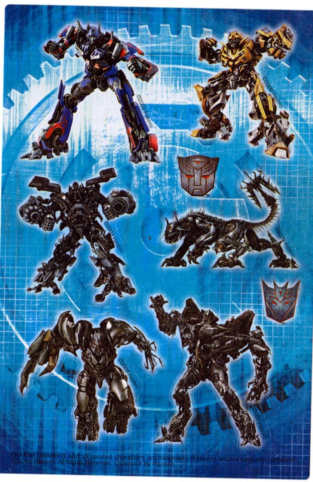 TRANSFORMERS 3 Sheets Stickers! Optimus Prime Bumblebee Megatron | eBay