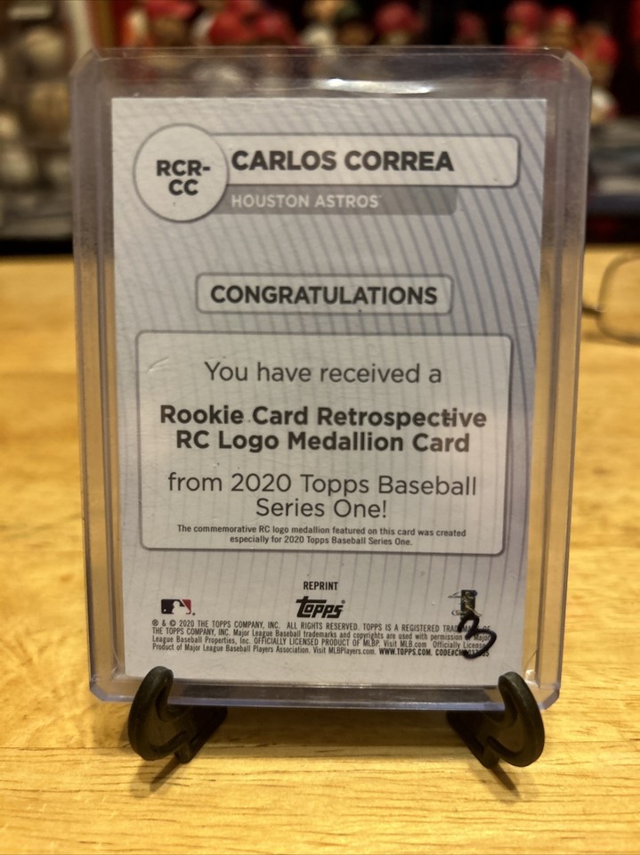 2020 Topps Rookie Card Retrospective RC Logo Medallions Carlos Correa ...