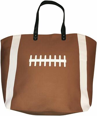 Football Tote Brown Canvas Football Tote Bag Sports Oversize 20x17 New ...