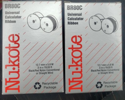 NOS LOT OF 2 Nukote BR80C Calculator Ribbon Canon, Royal, Sharp, T1 L ...