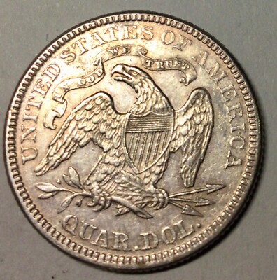 1876 USA Seated Liberty Quarter Dollar Sharp AU details once cleaned | eBay