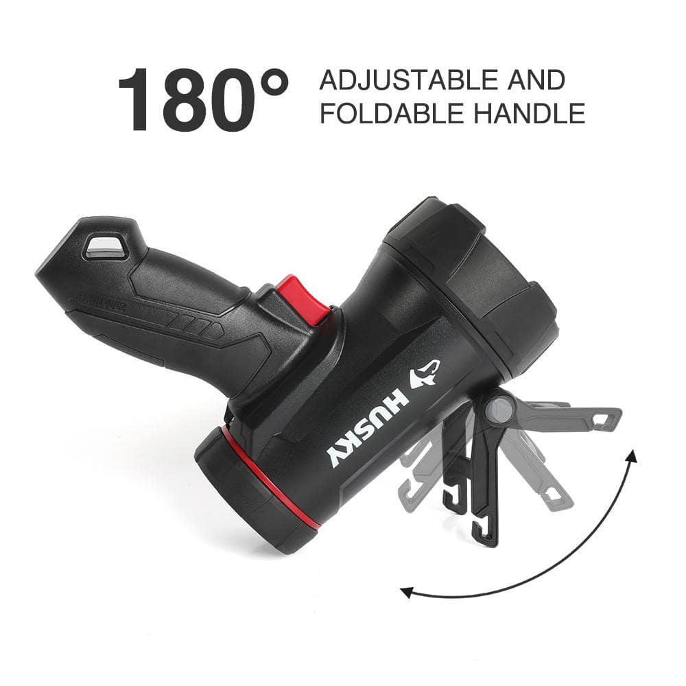 Husky Dual Power Floating Rechargeable Spotlight Black 2500 Lumens ...