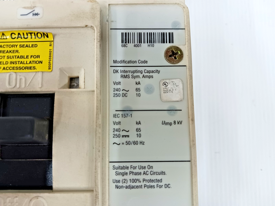 Cutler Hammer 400 Amp Circuit Breaker 3 Pole 240V DK3400W W/ 300 Amp ...