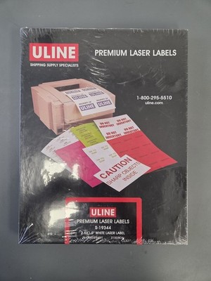 ULine Premium Laser Labels White S-19344 2.5X1.5” 21Labels/Sheet 2100 ...