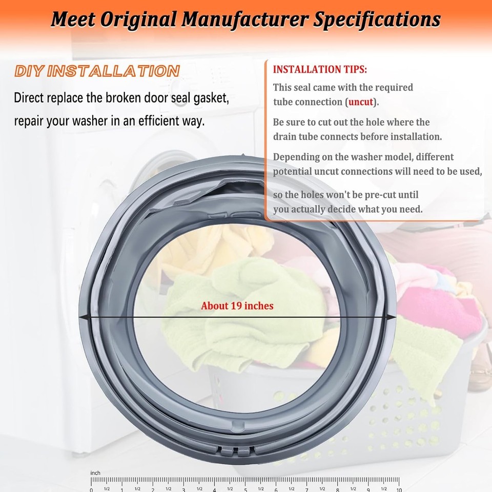 Washer Door Gasket Seal 4986ER0004F for LG Washer WM2050CW WM2655HVA ...