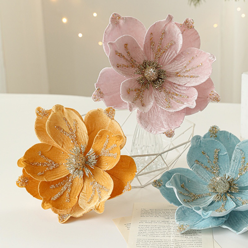 Artificial Magnolia Flower 24CM Flocked for Seasonal For Holiday ...