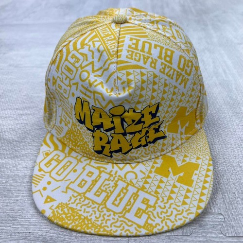 Y2K Michigan Wolverines "Maize Rage" Snapback Hat Yellow White NCAA ...