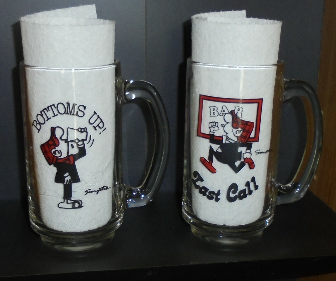 Andy Flo Capp Glass Beer Pub Mug 1974 Daily Mirror Newspaper Smythe ...