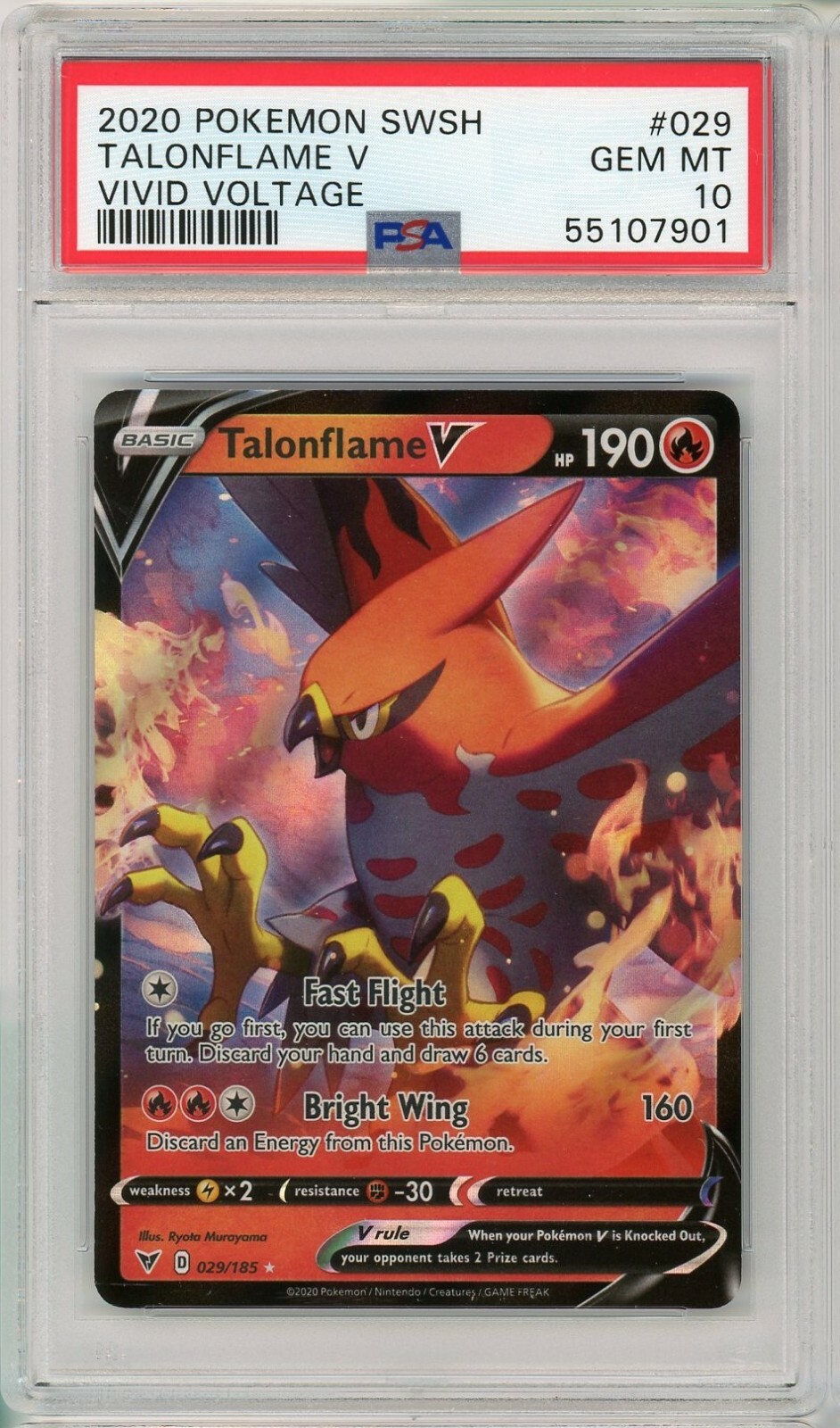 2020 Pokemon Sword and Shield Vivid Voltage Talonflame V #029 PSA 10 | eBay