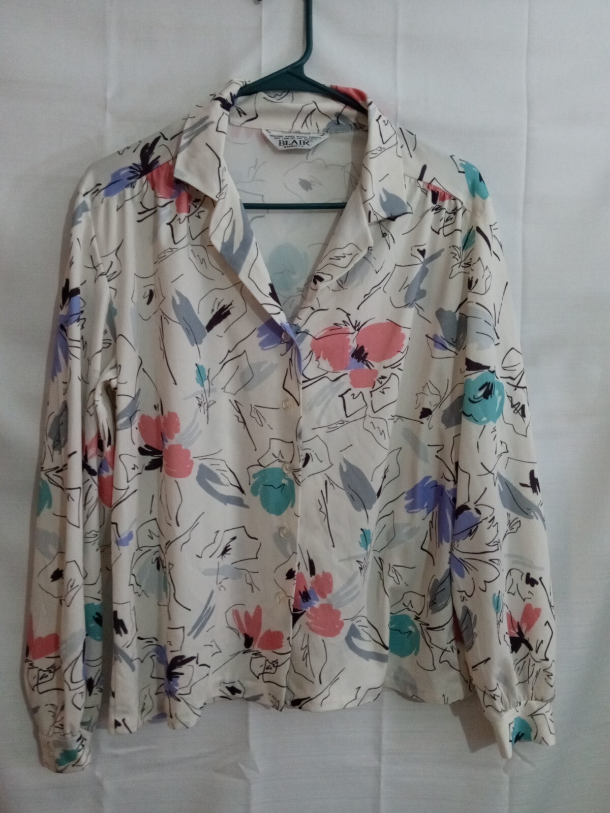 Vintage Blair Floral Flower Spring Summer Shirt Blous… - Gem