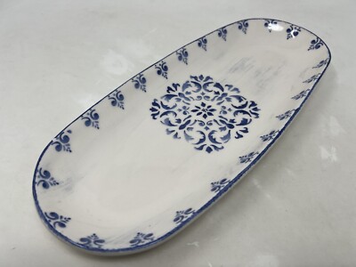 Papart Ceramics Oval Serving Platter Blue White Ceramic - Made in ...