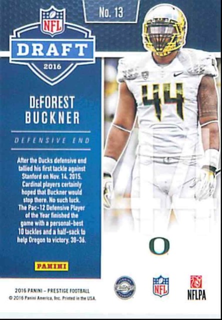 2016 Panini Prestige - Draft Big Board #13 DeForest Buckner (RC) for ...