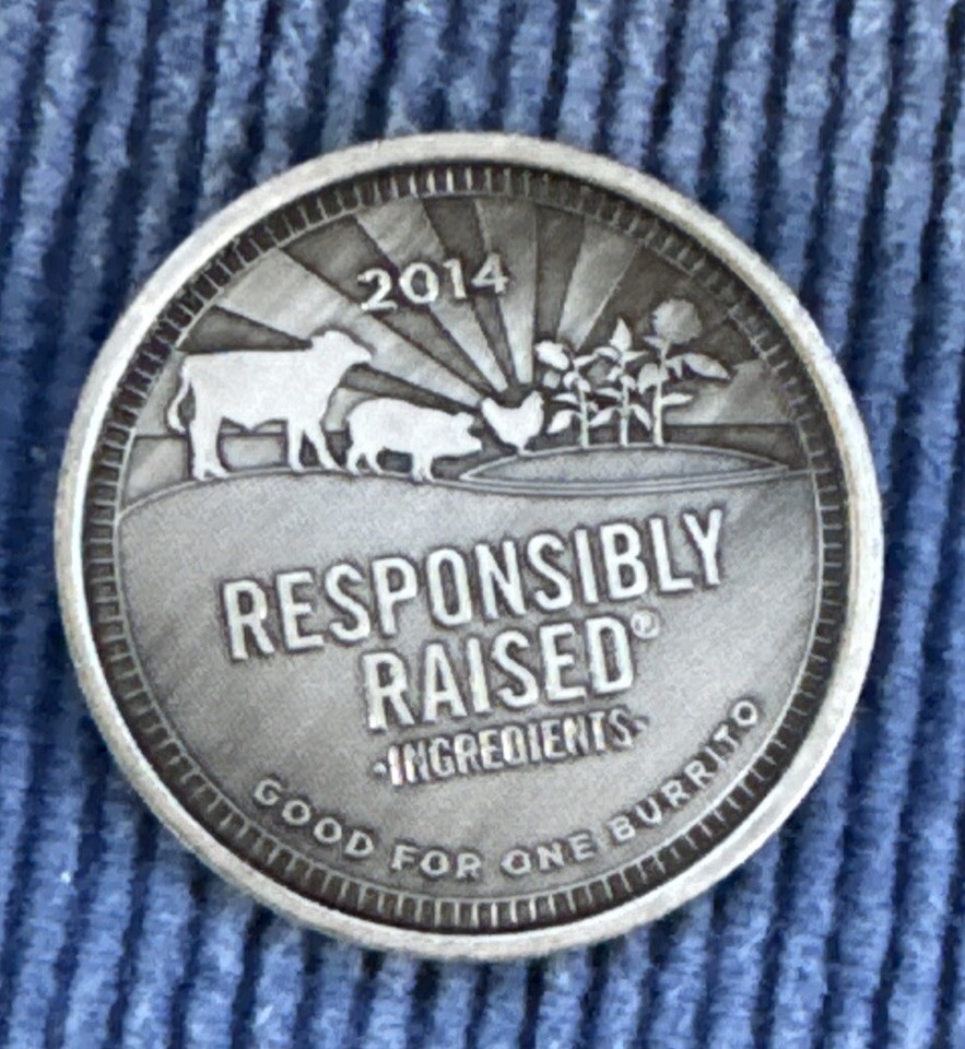 (1) 2014 Metal CHIPOTLE Mexican Grill COIN/TOKEN RARE Htf Exchange For ...