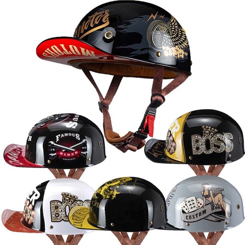 New Motorcycle Half Helmet Open Face Helmets Baseball Cap Helmet ...