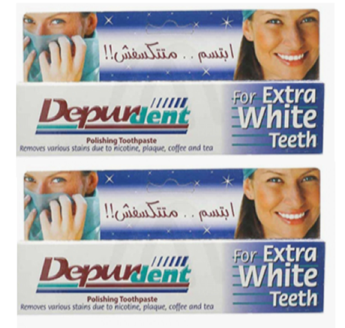Depurdent Toothpaste Extra Teeth Whitening & Polishing 50 ML × 2 Pack ...