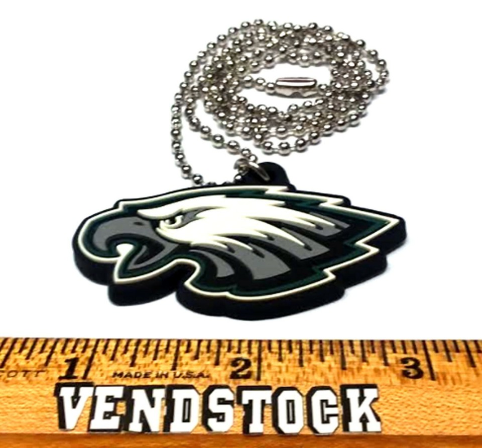 PHILADELPHIA EAGLES PENDANT 21" CHAIN LOGO SOFT PLASTIC NEW LICENSED ...