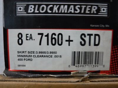Blockmaster 7160 STD Piston Set of 8 400 Ford | eBay