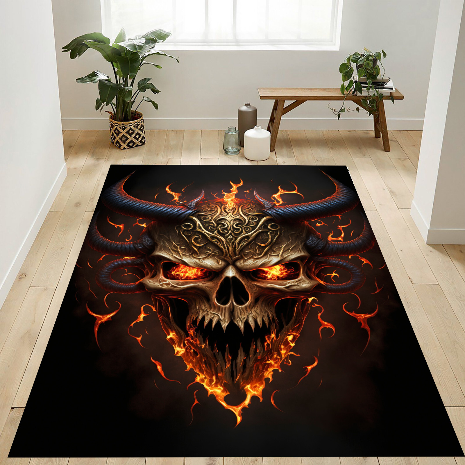 Demon Rug, Demon Skull Rug, Skull Rug | eBay
