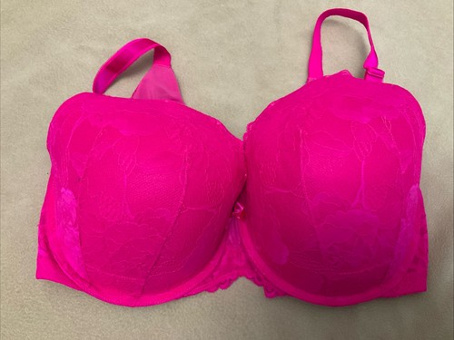 Torrid Perfect Boost Bra 40DDD Pink Lace Underwire Padded | eBay
