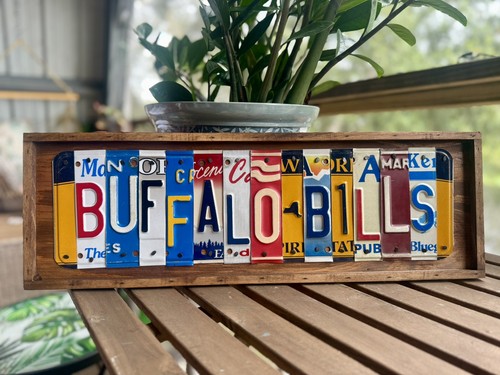 Buffalo Bills license plate sign art NFL gift Highmark Stadium NY ...