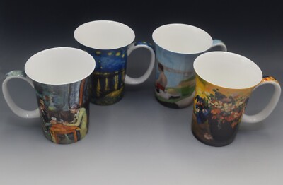 MCINTOSH FINE BONE CHINA IMPRESSIONISTS OLD MASTERS SET OF 4 COFFEE TEA ...