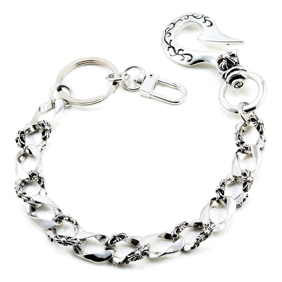 Short Medieval Knight Gothic Symbol Key Jean Wallet Chain BLK/SLV CS102 ...