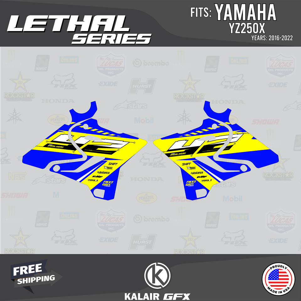 Graphics Kit for Yamaha YZ250X (2016-2022) Lethal-Yellow | eBay