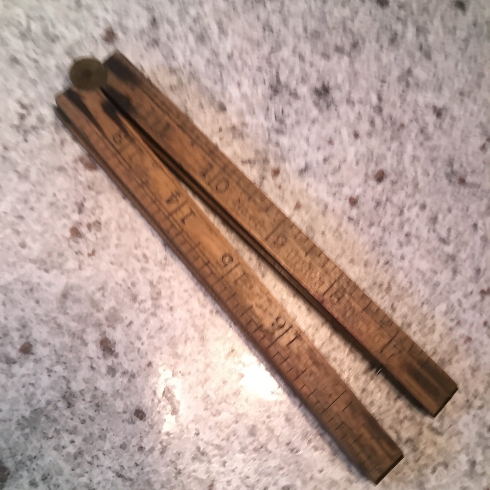 Rare VINTAGE UPSON NUT CO. NO. 68 FOLDING RULE 24" WOOD & BRASS RULER ...