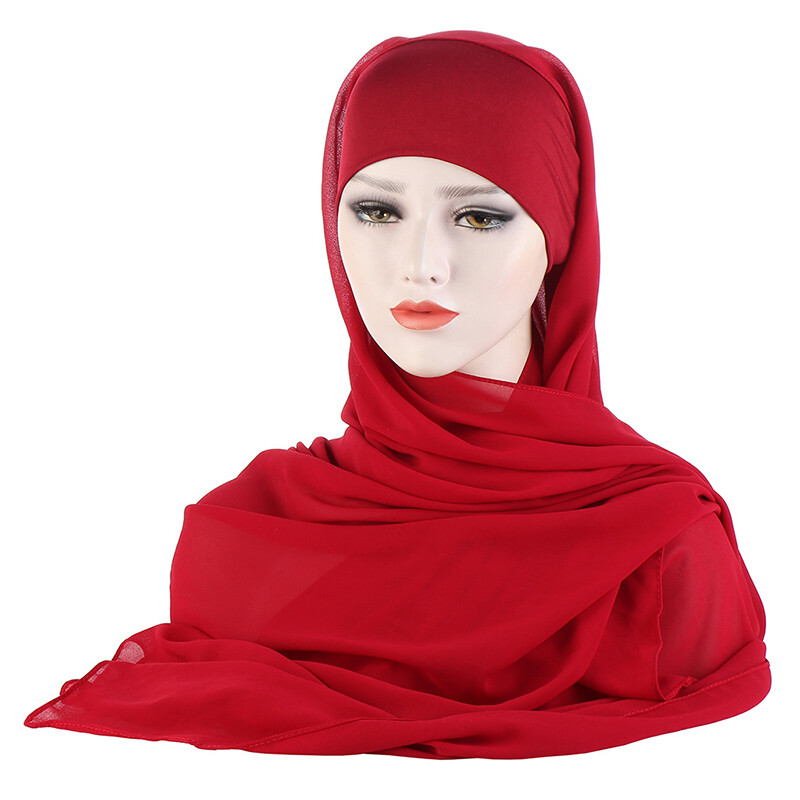 Women Hijab Scarf Muslim Full Cover Wrap Headscarf Amira Islamic Plain ...