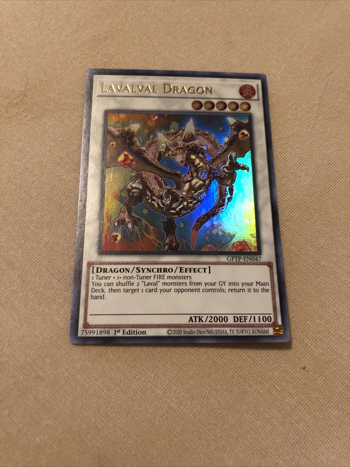 Yugioh! Lavalval Dragon - GFTP-EN047 - Ultra Rare - 1st Edition Near ...