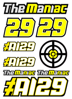 Autocollants TP Andrea Iannone AI29 - Grand kit d'autocollants ...