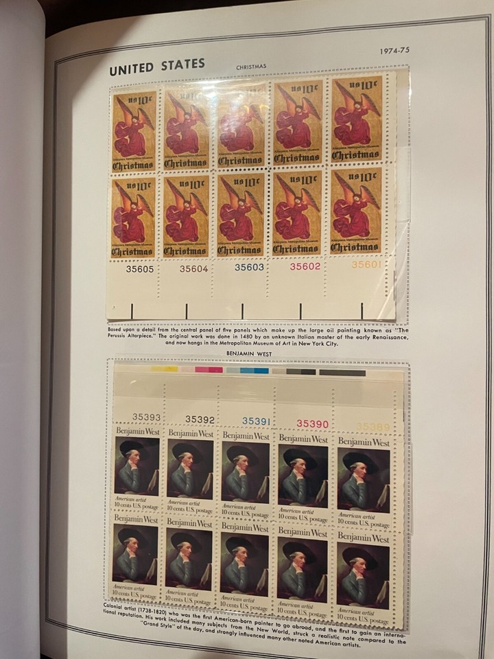 U.S. Mint Harris Plate Block Stamp Album (1964 - 1989) with $452.36 ...