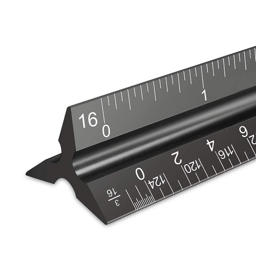 Architectural Scale - 12" Aluminum Triangular Scale Ruler Black 631161477266| eBay