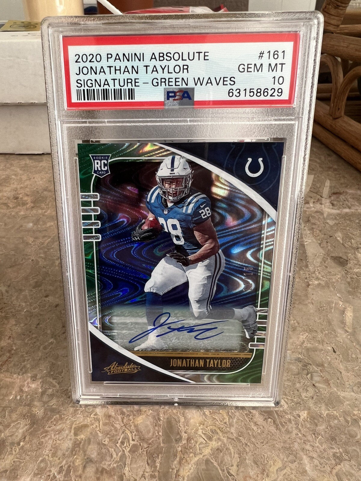 Jonathan Taylor ROOKIE AUTO Panini Absolute Signature Green Waves 11/15 ...