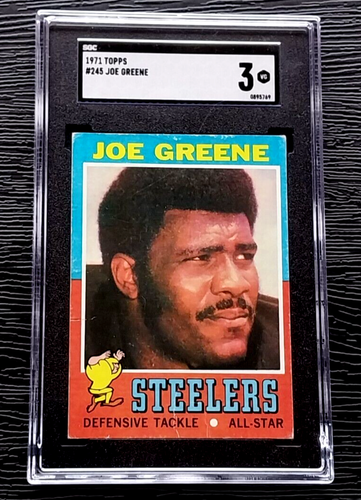 1971 TOPPS JOE GREENE ROOKIE FOOTBALL CARD #245 *****CENTERED***** SGC ...