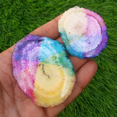 2 Piece Top Quality Natural Solar Quartz Cabochon Loose Gemstone ...