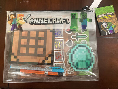 Minecraft Doodle Pad Stationary Set-Pouch, Doodle Pad, Eraser, Gel Pen ...