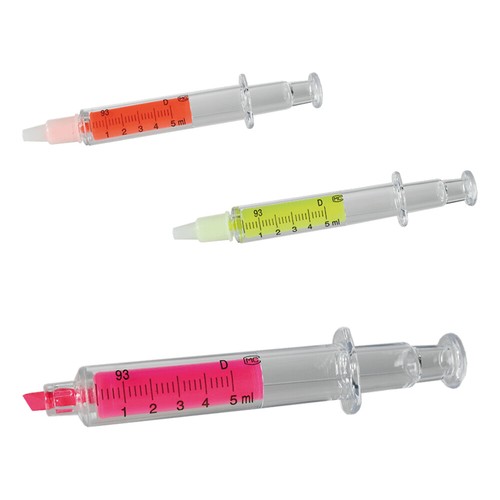 Neonmarker Textmarker Spritze Stift Arzt Doktor Praxis Neon Orange Gelb ...