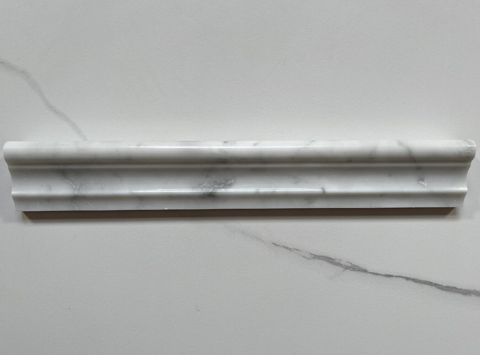 C13P Carrara Marble Venato Carrera Chair Rail Trim Molding Polished ...