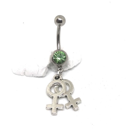 FF Symbol Lesbian Gay Navel Ring Dangle Belly Piercing LGBT Sissy ...