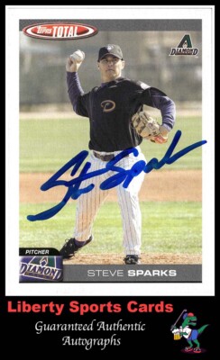 2004 Topps Total Steve Sparks #309 Authentic Autographed Arizona ...