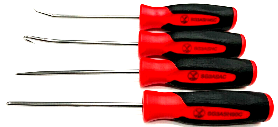 SNAP ON TOOLS USA RED Mini Soft Grip INSTINCT Awl Hook Pick Set ...