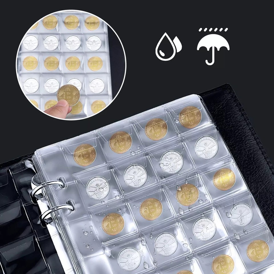 480 Pocket Coin Collection Album Collection Books High-capacity Coin ...